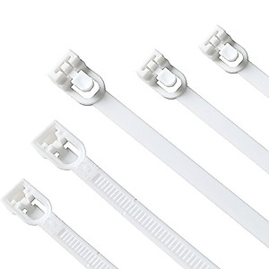 [50 Pieces] Reusable Cable Ties, Canwn Nylon Heavy Duty Zip Ties Mini Flexible Cable Tidies Slipknot Straps(White)