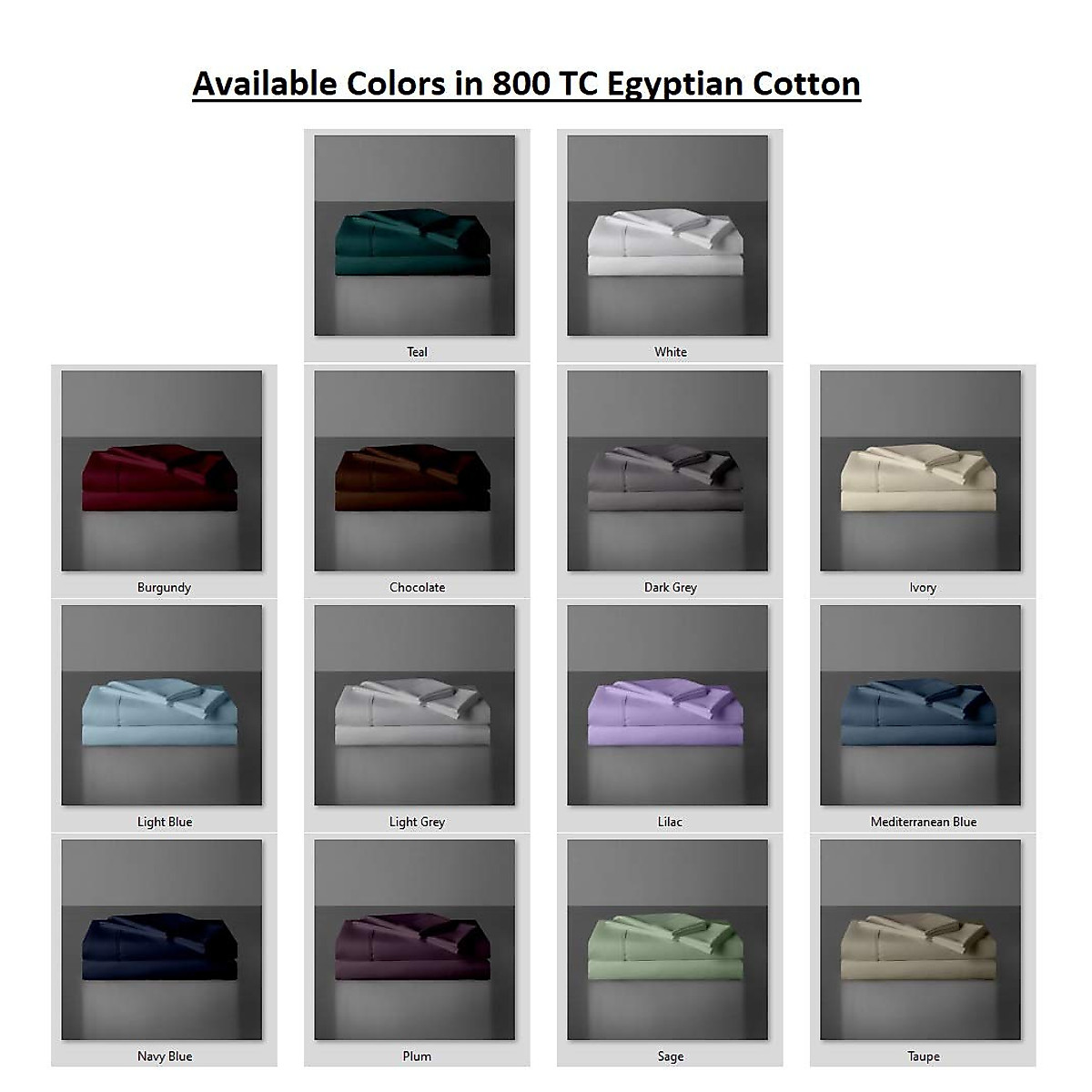 Neighbourhood Home 100% RealEgyptian Cotton 4-PC Sheets Set 800 Thread Count - King Size Bed- Breathable Soft Silky Sateen Weive - Cooling Sheets - 10" Inch Deep Pocket King Sheets - King, Dark Grey