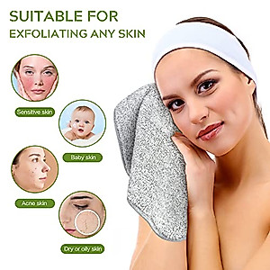 SINLAND Microfiber Face Towels Ultra Soft Bamboo Charcoal Facial Washcloths Face Cloth for Bath 12Inch x 12Inch 6 Pack Grey