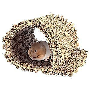 PrimePets Grass Mat for Rabbits Bunny, 3 Pack, Woven Hay Mat for Small Animals, Natural Straw Bedding Resting Cage Mat for Guinea Pig Parrot Chinchilla Hamster Rat