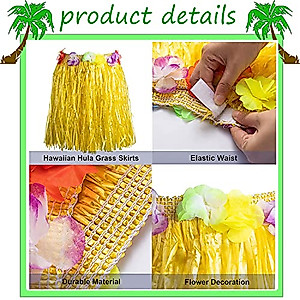 Hawaiian Luau Hula Skirts Decorations , Grass Skirts, Hawaiian Grass Skirts Bracelet & Necklace for Tropical Beach Party Holiday Birthdays Gifts Party Favor Party Decorations Favors Supplies