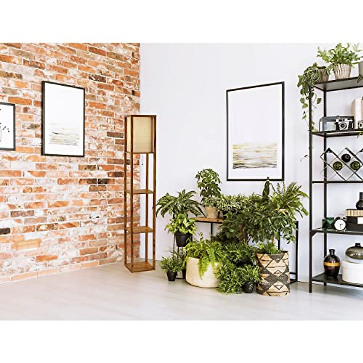 Adesso 3138-12 Wright Shelf Lamp, Natural Wood Veneer on Mdf