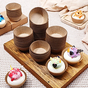 3000 Pieces Cupcake Liner Bulk Grease Proof Baking Cups Standard Natural Paper Muffin Liners Muffin Paper Cups Small Cupcake Wrappers Baking Cups for Candy Cooking Baby Showers Weddings Birthdays