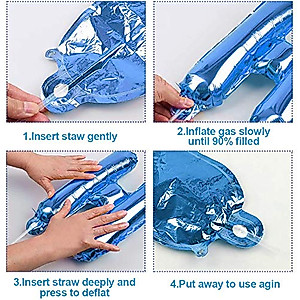 Blue Happy Birthday Balloon Banner White And Blue Confetti Balloons for Boy Birthday Party Decorations