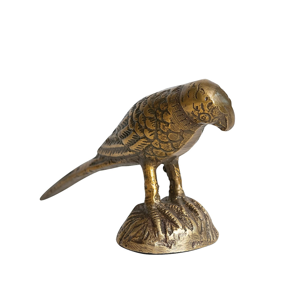 Decorative Embossed Aluminum Bird, Antique Gold Finish