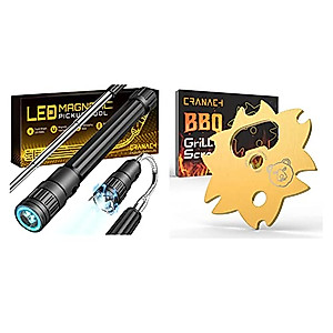 Magnetic Pickup Tool Men Gifts - Christmas Stocking Stuffers LED Telescoping Magnet Flashlight Cool Gadgets - Grill Scraper BBQ Stocking Stuffer