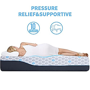 Opoiar 10inch Memory Foam Mattress King Size, Cooling Gel Infusion Bamboo Charcoal Mattress in A Box,Medium Firm Mattress Hypoallergenic Breathable Cover,Made in USA,Supportive