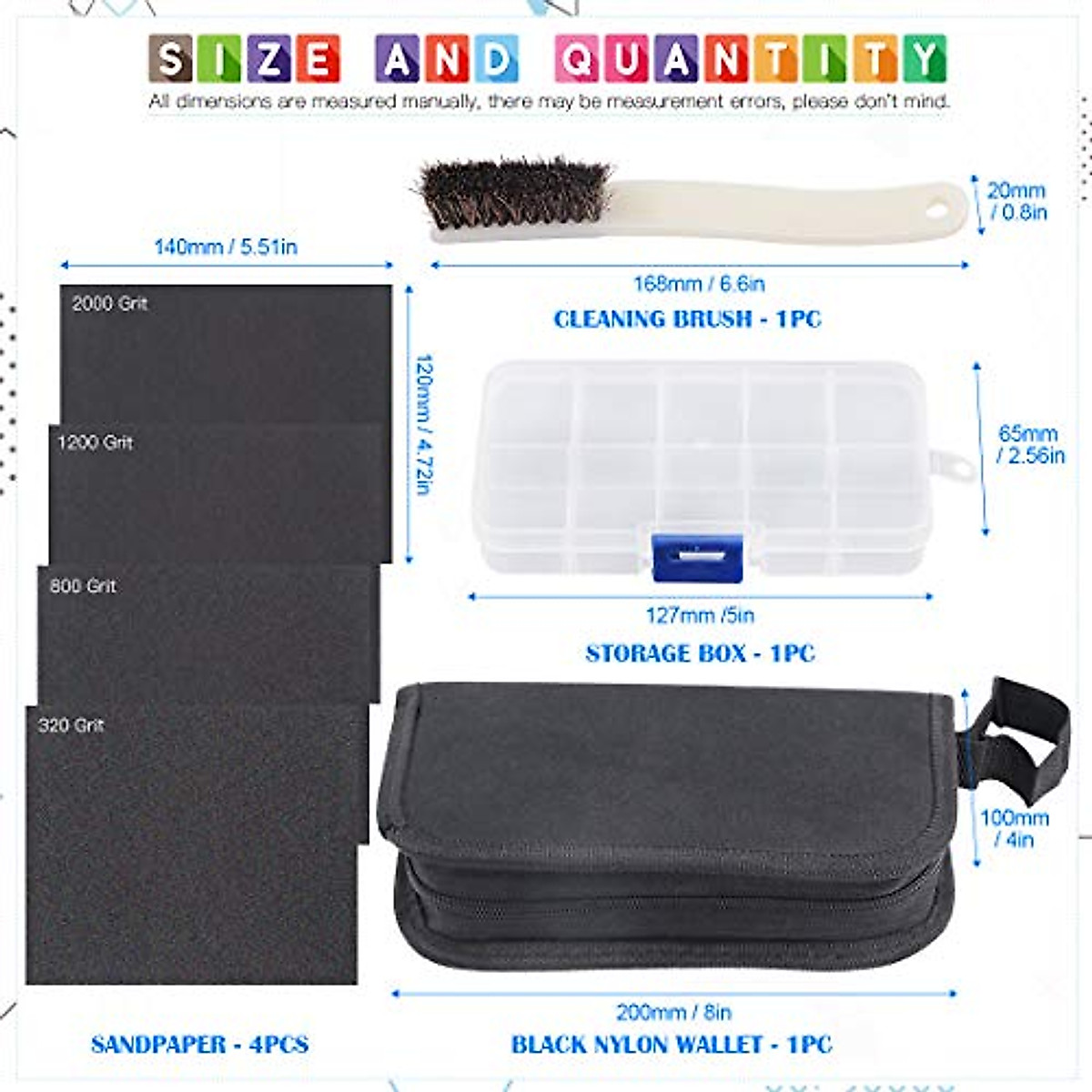 Glarks 18Pcs Assorted Wood Rasp Set Include 12Pcs Mini Hand Metal Files, A Brush and Storage Box with 4Pcs Sandpaper for Fixing Jewelers Diamond Wood Carving Craft