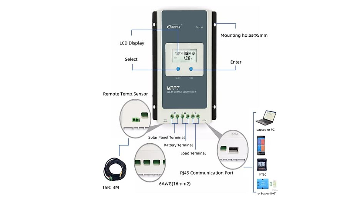 EPEVER 40A MPPT Solar Charge Controller for Efficient Power Management