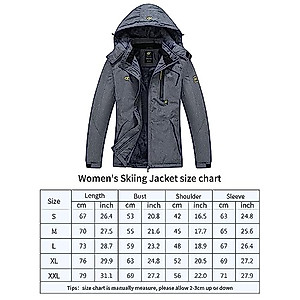Pdbokew Women's Skiing Snowboarding Jackets Fleece Hood Mountain Snow Coat