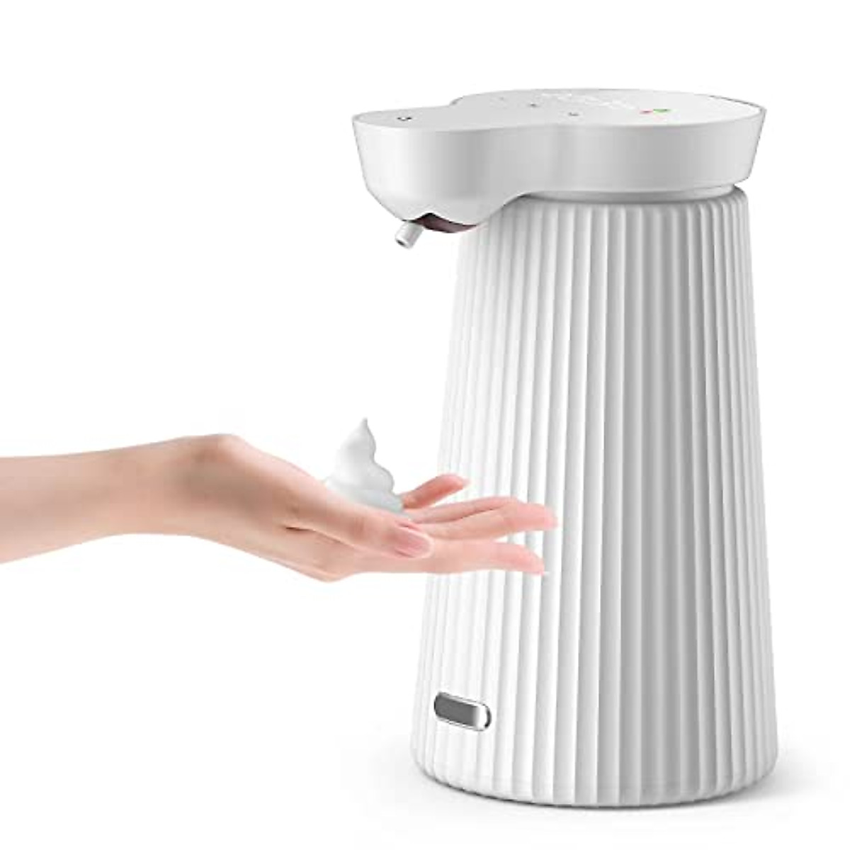 HYHome 17oz/500ml Touchless Automatic Soap Dispenser, Foaming Soap Dispenser 3-level Adjustable, Display of Dispensing Level, Battery Level, Time, Low Liquid Reminder Suitable for Kitchen and Bathroom