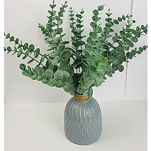 Fawoert 10Pcs Artificial Eucalyptus Leaf Stem, Gray-Green Artificial Plant Branches for Home Garden Core Wedding Decoration.