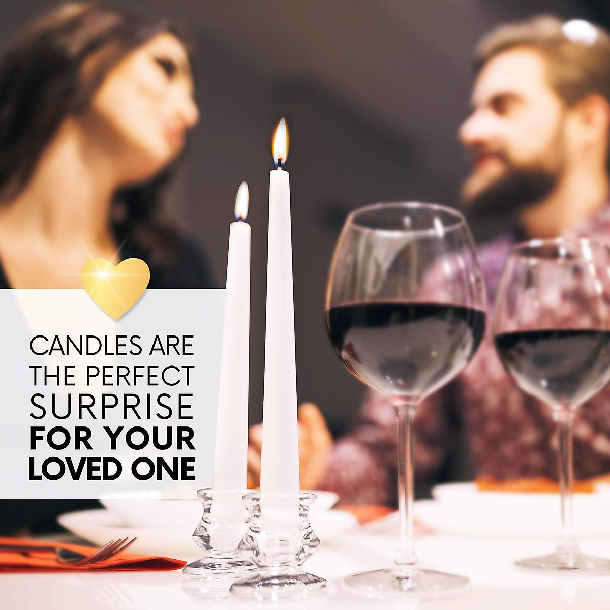 Orange Halloween Dripless Taper Candles 8" Inch Tall Wedding, Holiday Decorations Candle Set of 12 (Pumpkin