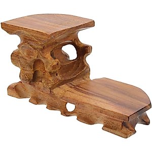 Abaodam flower pot ornament base plant trays for pots wood Planter Stands flower pot rack plant saucers wooden planter risers plant stand buddha statue wooden base Green
