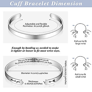 Fumete 12 Pcs Inspirational Cuff Bracelets Bulk for Women Motivational Personalized Engraved Jewelry for Coworkers Gifts(May You Be Proud)