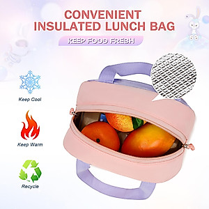 FIXITOK Girls Backpack Set, 3PCS Kids Backpack for Girls, Kawaii Bunny School Backpacks for Girls Kindergarten Elementary Preschool Middle School Bags with Lunch Box Pencil Case Pink