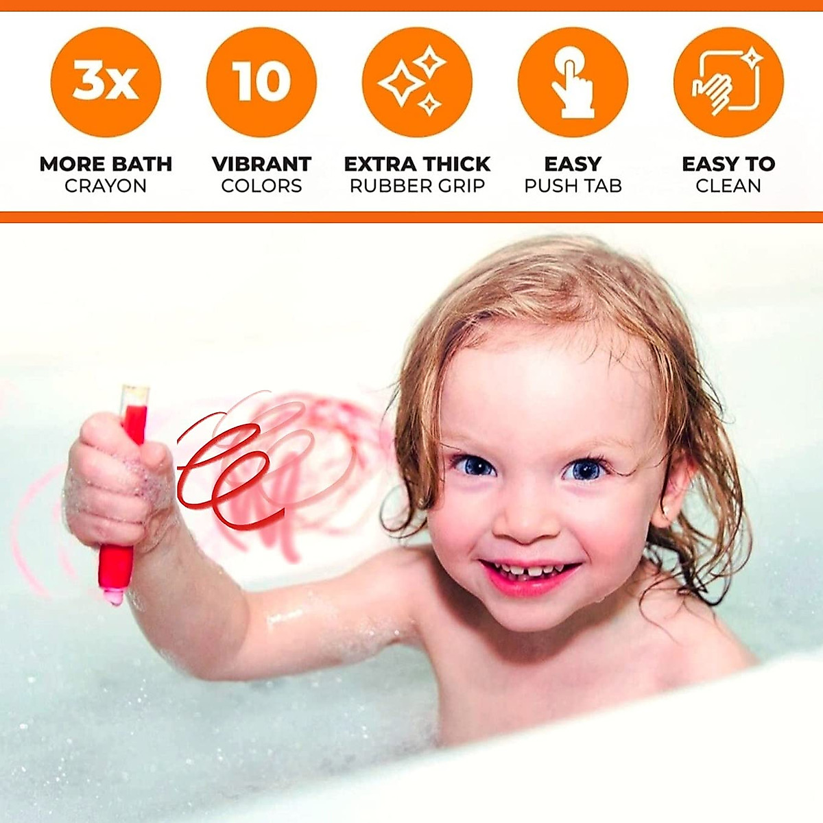 Bath Crayons For Kids Ages 4-8 | Washable Crayons | Gel Crayons For Kids Bath Toys | Toddler Crayons | Non Toxic Crayons For 1 Year Old | Bathtub Crayons for Kids Ages 2-4 | Non Twistable Crayons