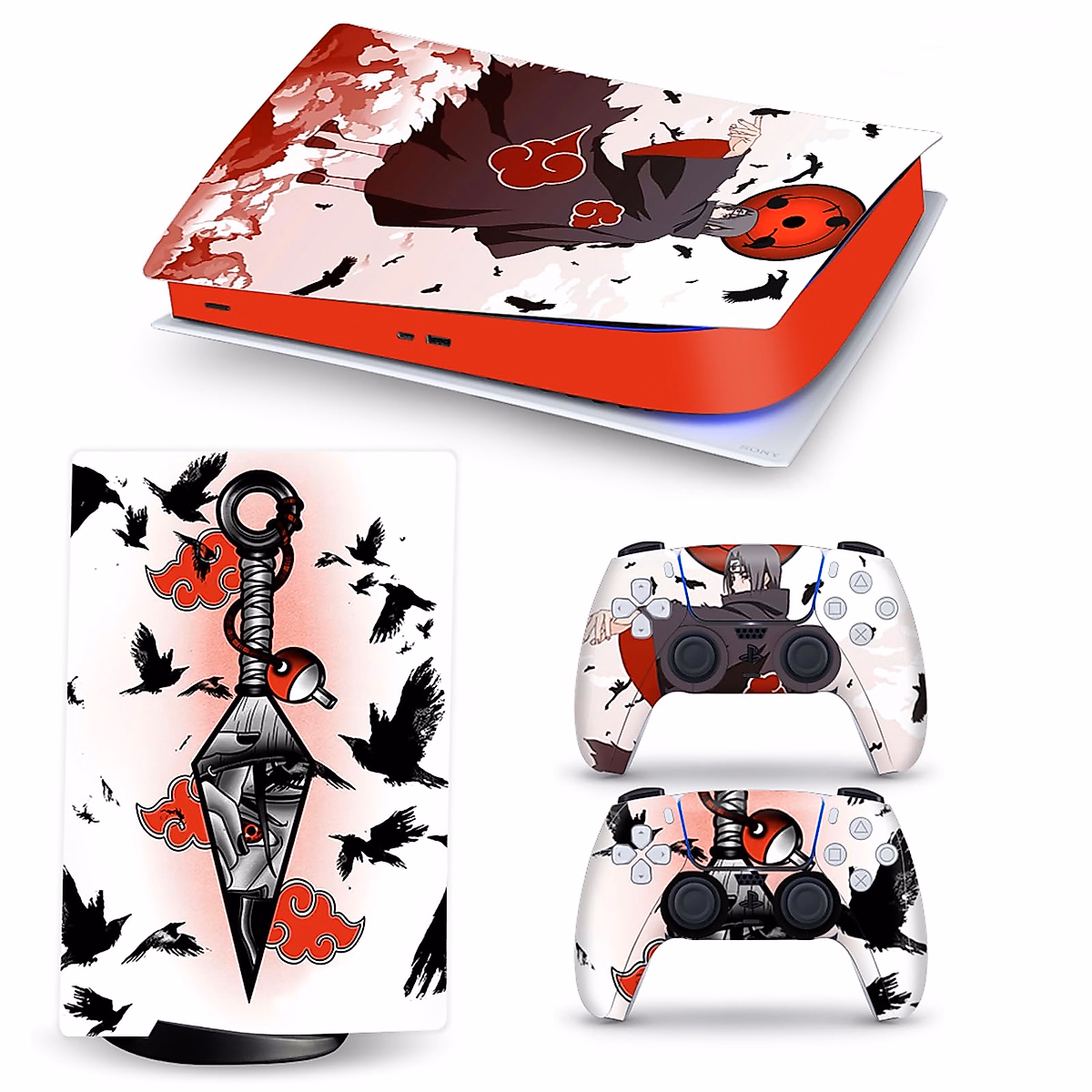 Skins for PS5 Digital Edition Skin Anime Console and Controller Sticker Wrap Vinyl Cover Compatible with PlayStation 5 Digital Edition
