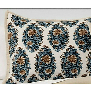 Threshold Velvet Navy Paisley Standard Pillow Sham