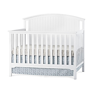 Child Craft Cottage Curve Crib and Dresser Nursery Set, 3-Piece, Includes 4-in-1 Convertible Crib, 3 Drawer Dresser, and Changing Table Topper, Grows with Your Baby (Dapper Gray)