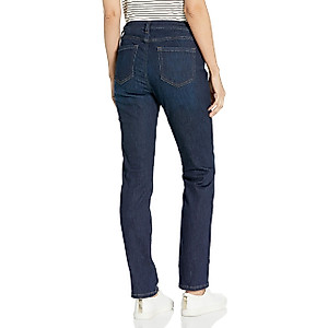 Amazon Essentials Women's Slim Straight Jean, Dark Wash, 10 Long