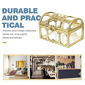 NUOBESTY Treasure Chest Pirate Keepsake Jewelry Box Small Transparent Vintage Decorative Metal Box for Kids Birthday Pirate Party Favors