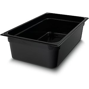 Carlisle FoodService Products Storplus Full-Size Plastic Food Pan, Food Storage Container, for Catering, Buffets, Restaurants, Polycarbonate, Full Size, 6 Inches Deep, Black, (Pack of 6)
