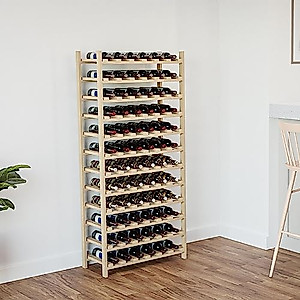 Wine Racks America® Living Series Stackable Wine Rack - Durable and Modular Wine Storage System, Knotty Alder Unstained - Holds 72 Bottles