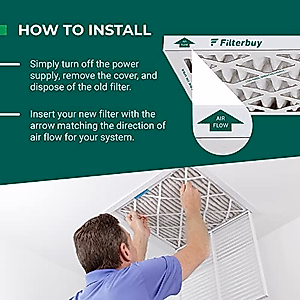 Filterbuy 16x25x4 Air Filter MERV 8 Dust Defense (1-Pack), Pleated HVAC AC Furnace Air Filters Replacement (Actual Size: 15.38 x 24.38 x 3.63 Inches)