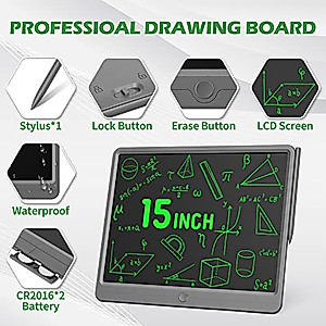 LCD Writing Tablet 15 Inch,Kids Drawing Tablet Doodle Board Drawing Pad for Adults & Kids, Electronic Writing Board, Educational Toys Gifts for Kids and Adults at Home,School and Office