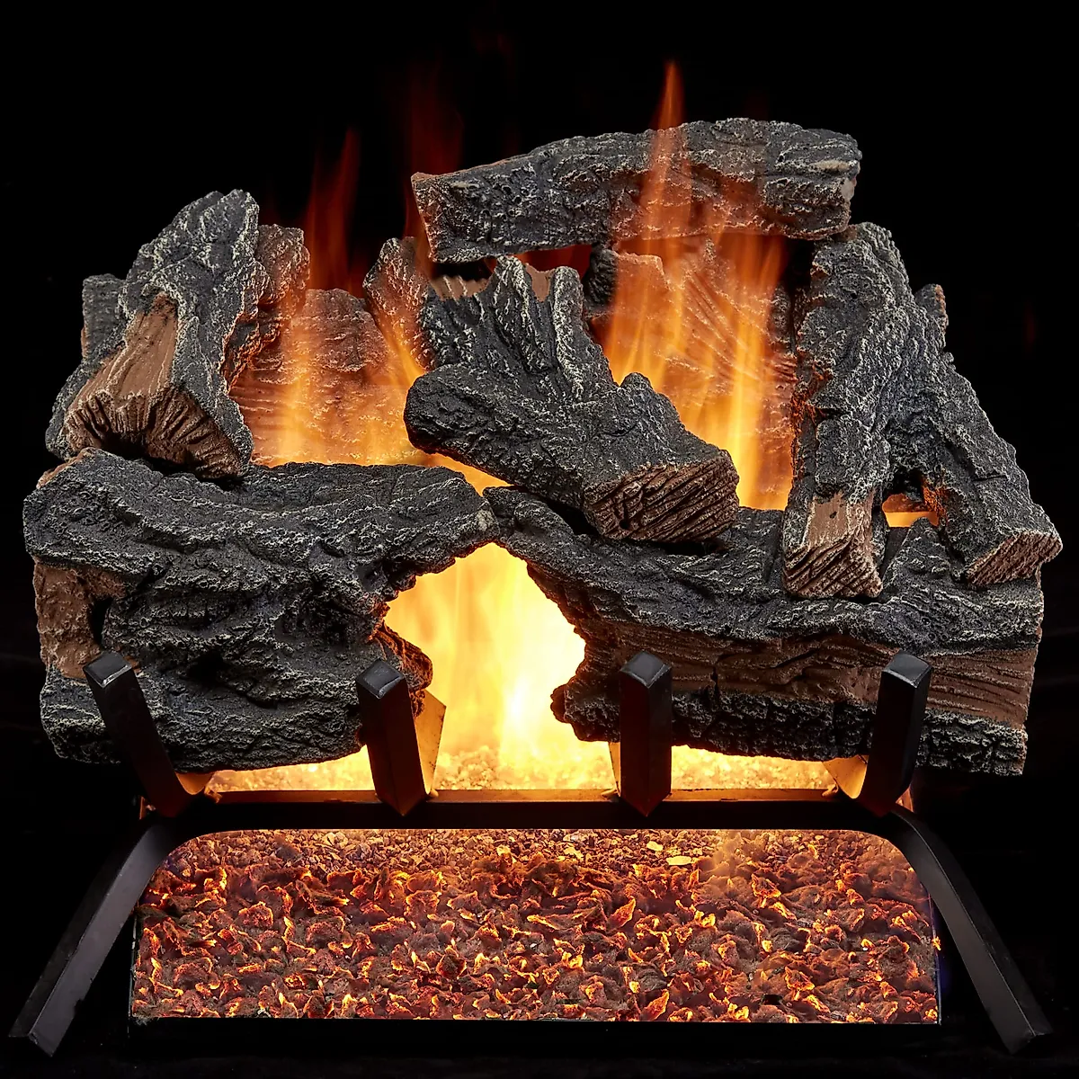 HearthSense CSW18HVL Natural Gas Vented Fireplace Logs Set with Match Light, 45000 BTU, Heats up to 1650 Sq. Ft, Colorado Split Wood, 18 Inches