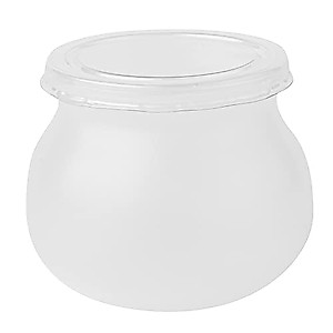 4 oz Clear Plastic Bulbous Candy Jar with Lid - with Lid - 2 1/2" x 2 1/2" x 2 1/2" - 100 count box - Restaurantware