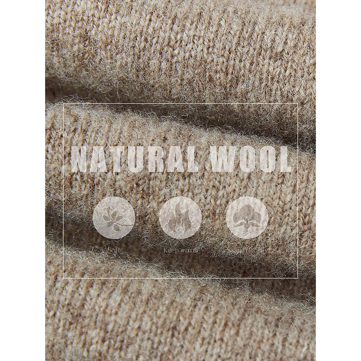 LINY XIN 100% Merino Wool Sweater Women Fall Winter Warm Soft Lightweight Knitted Pullover Crewneck Long Sleeve Sweater (Tan,L)