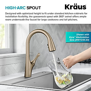 KRAUS Merlin Transitional Pull-Down Single Handle Kitchen Faucet in Matte Black, KPF-1674MB