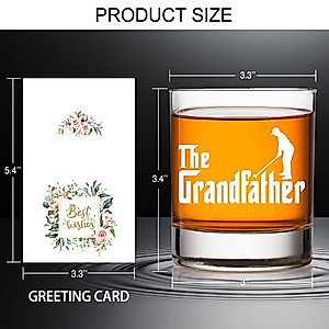 AGMDESIGN, The Grandfather Whiskey Glasses, Fathers Day Gift for Golf lovers,Him, Husband, Brother, Dad,Grandpa, Pregnancy Reveal Gift for New Grandfathers