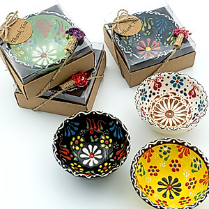 giftupstore Wedding Favors for Guest Bulk, 16 Set of Ceramic Bowls for Bridal Shower Gifts, Mexico Favors for Wedding