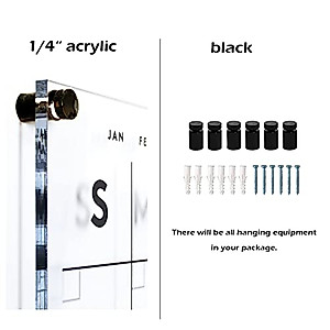 Acrylic Dry Erase Calendar for Wall 23”x16“ Clear Acrylic Wall Calendar White Board Calendar Home Office Calendar