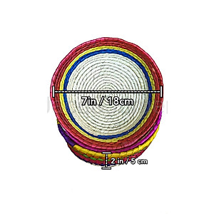 Handwoven Palm Baskets by Jacq & Jürgen - 3 Pack Multicolor - Medium Size Bundle - Traditional Mexican Tortillero