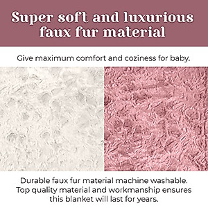 berry bebe Luxury Receiving Blanket, Personalized Baby Blankets, Personalized Baby Gifts, Boutique Style for Girl Size 27x40 Inch (Mauve)