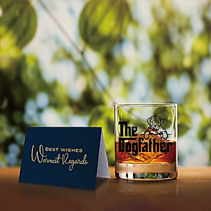 TOUNER Shar Pei Whiskey Glasses, The DogFather Whiskey Glass, Dog Lover Gifts For Him, Dog Dad Gifts For Men, Fathers Day Birthday Gifts from Dog Dad, Unique Gift For Dog Lovers