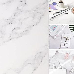 BEIYANG 2 Marble 24x24in Photography Backdrop Boards with 2 PCS Bracket for Flat Lay or Food Photography Background Marble and White Backdrop Photo Table Backdrop