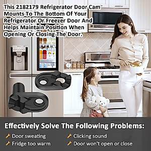 NOOTO 4318165 Refrigerator Door Closer Cam Kit Replacement Part for Whirlpool Kenmore KitchenAid Refrigerators WPW10329686 WP2182179 AP3103517 EA358690 PS358690