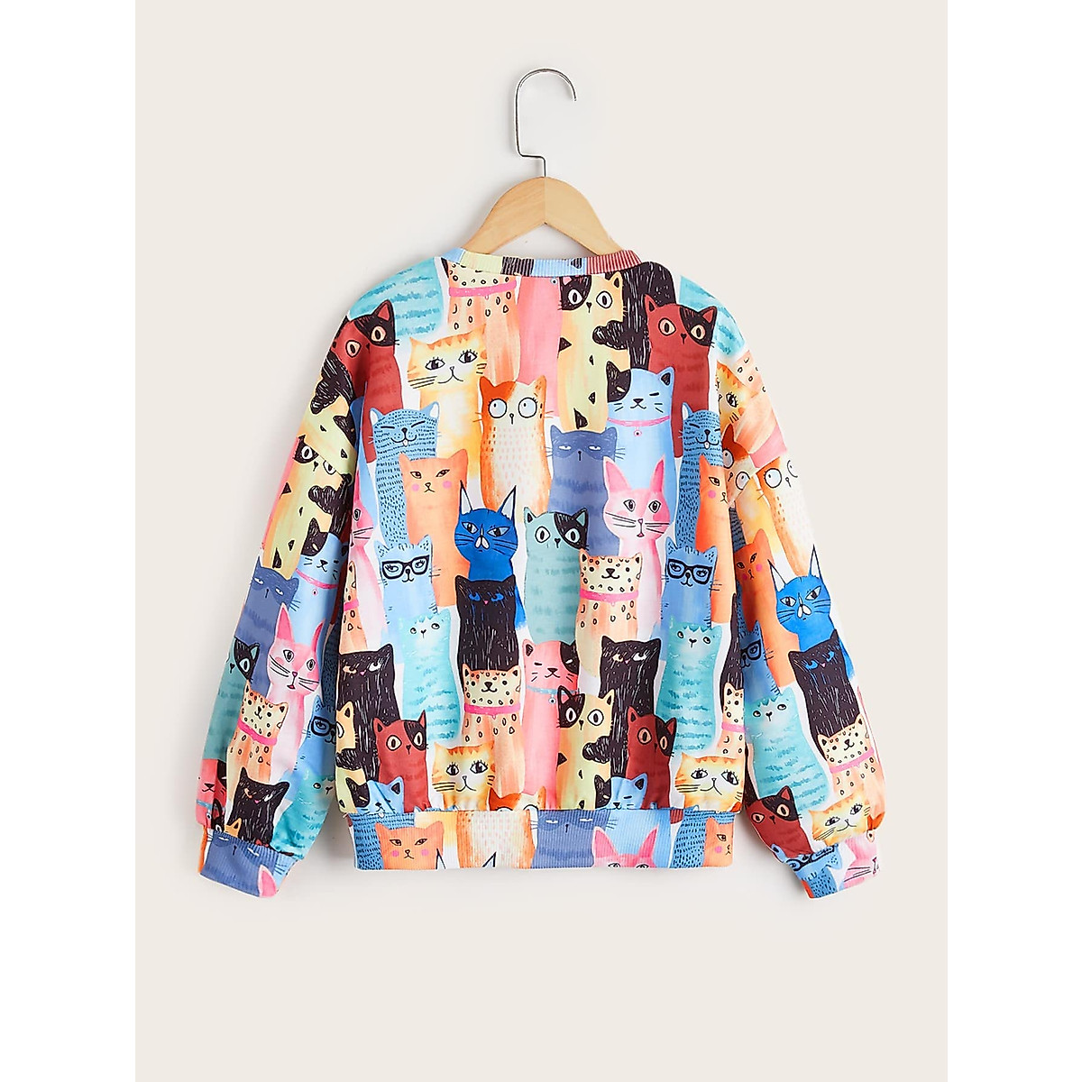 SOLY HUX Girl's Cartoon Letter Print Long Sleeve Pullover Top Sweatshirt Cartoon Graphic 11-12Y
