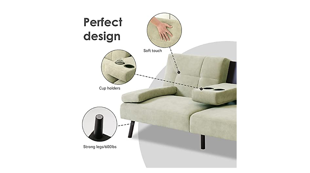 Vyfipt Convertible Futon Sofa Bed - Modern Comfort