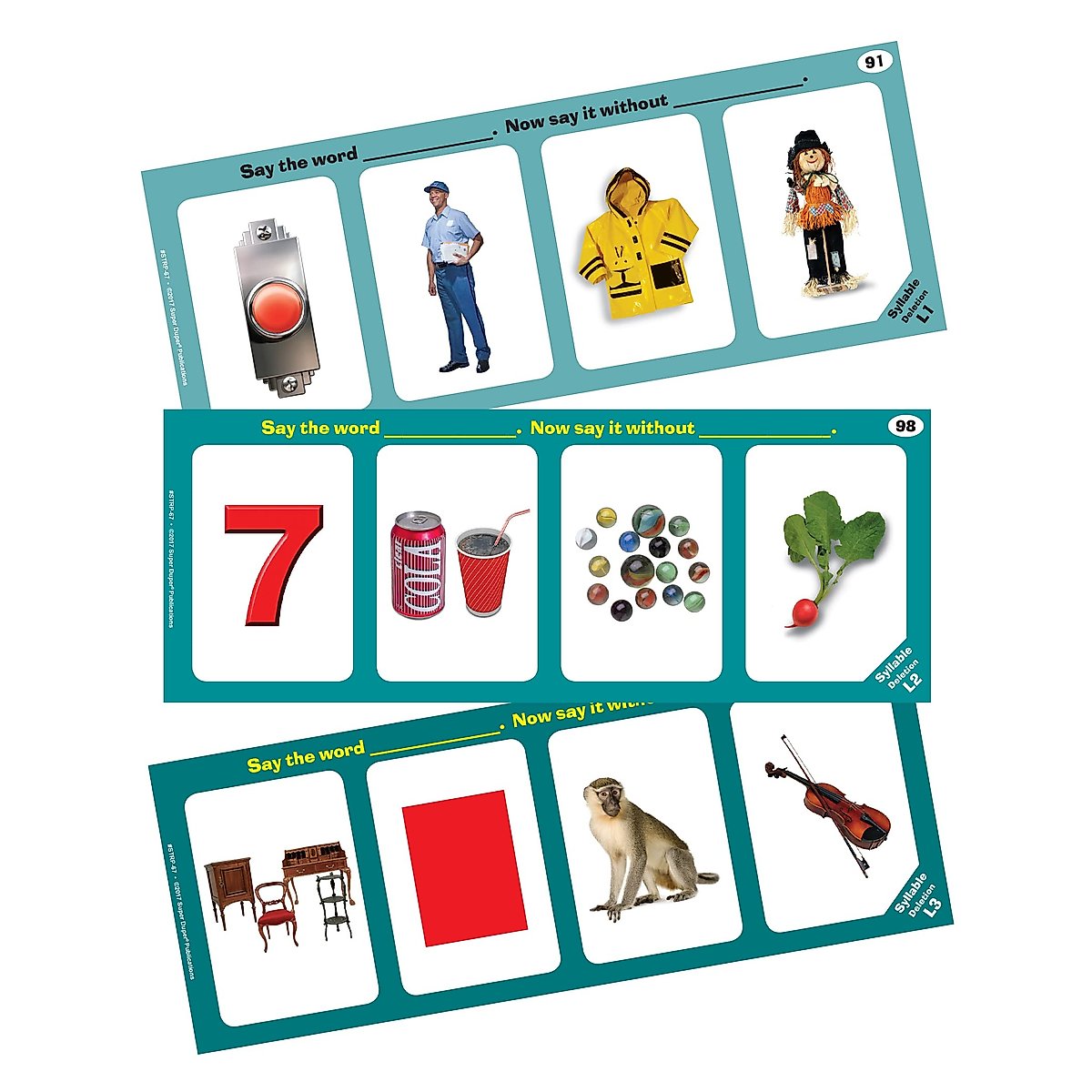Super Duper Publications | Phonological Awareness Skill Strips® Photo Flash Cards | Educational Learning Resource for Children | Skills to Learn to Read | Activities for Auditory Processing Disorders