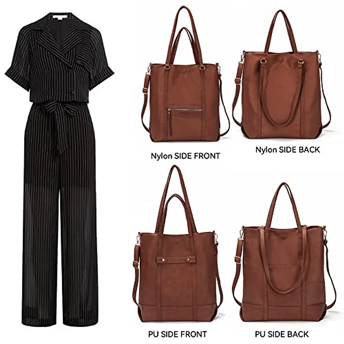 Tote Bag for Women-Reversible Woman Purses and Handbags Top Handle Satchel Purse Large Shoulder Handbag(22130-D.Brown)