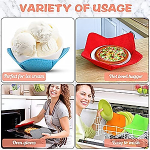 6 Pieces Bowl Cozy Multi Color Microwave Safe Bowl Holders Microwave Plate Holder Hot Bowl Holder to Protect Your Hands from Hot Dishes and Heating Soup
