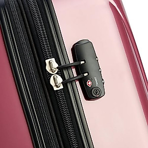 DELSEY PARIS Helium Aero Hardside Expandable Luggage with Spinner Wheels, Peony Pink, Checked-Large 29 Inch