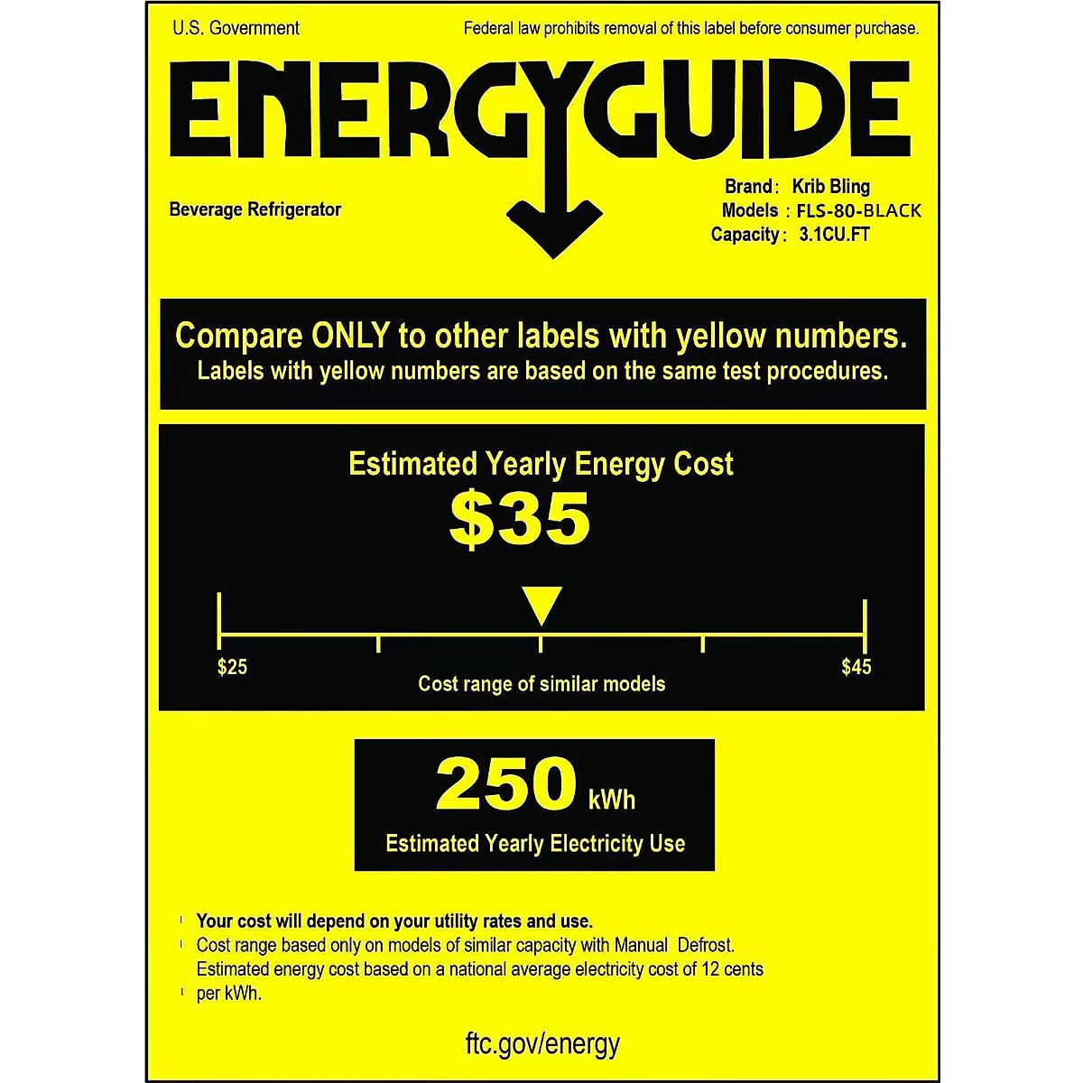 KRIB BLING Mini Fridge With Freezer…