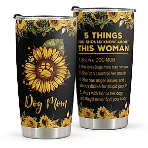 Macorner Gifts For Mom - Dog Mom Gifts For Women & Mothers Day Gifts For Dog Mom - Birthday Gifts for Mom From Daughter Son Dog Lover Gifts Mugs Stainless Steel Tumbler 20oz Christmas Gift For Mom